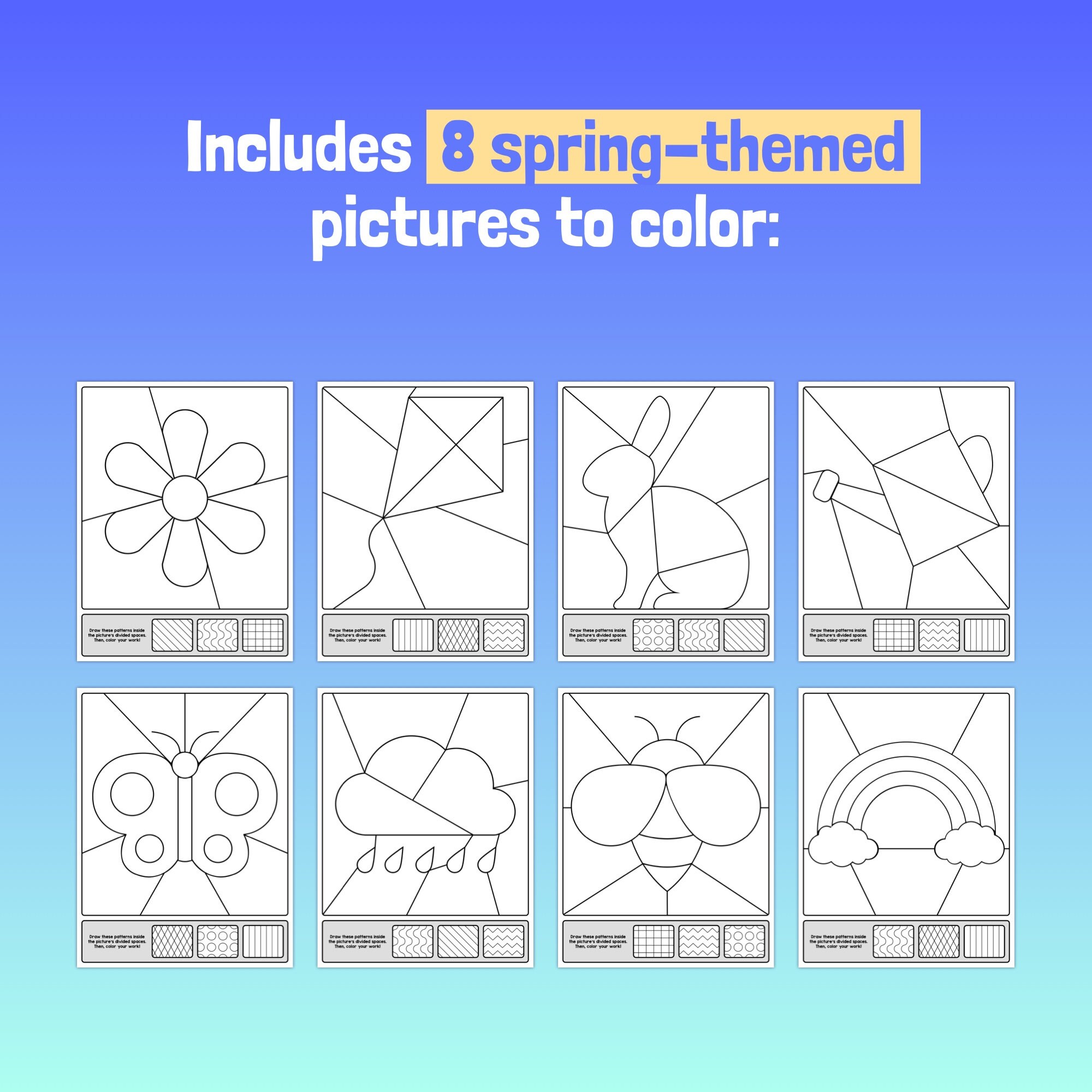 No Prep Pop Art Spring Coloring Pages | 1st, 2nd, 3rd Grade Spring ...