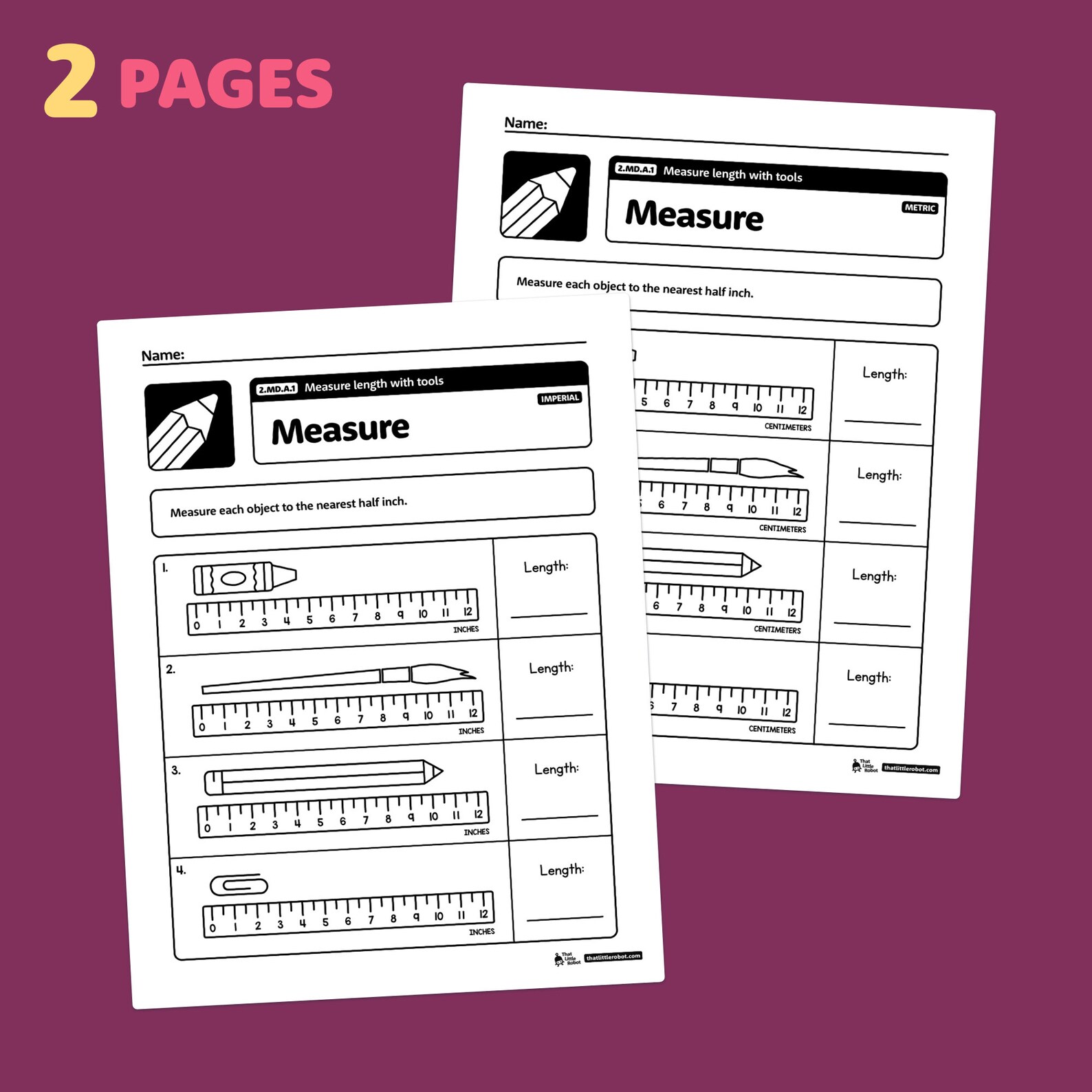 Measure Length With Tools Worksheets | 2nd Grade Ruler Measurement ...