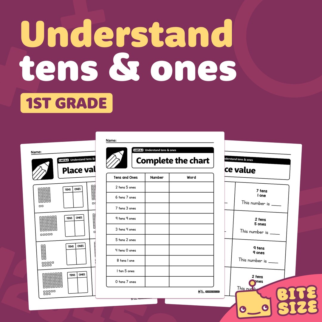 Understand Tens & Ones Worksheets | 1st Grade Math Centers and Place ...