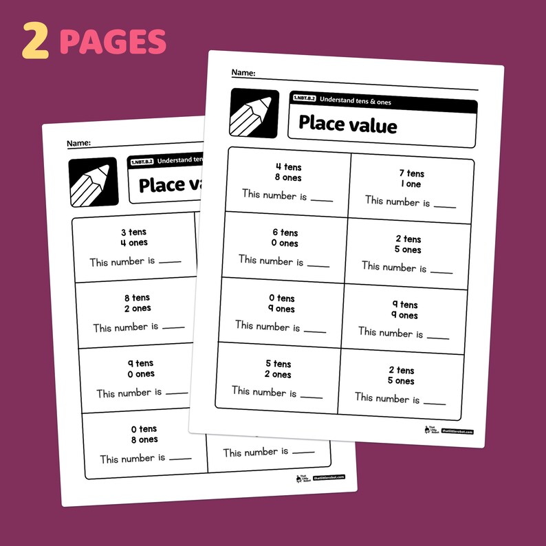 Understand Tens & Ones Worksheets | 1st Grade Math Centers and Place ...