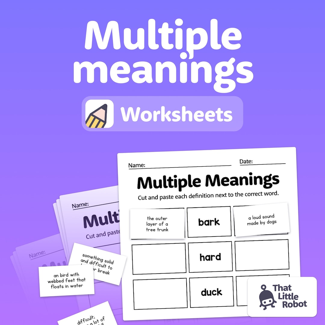 Multiple Meaning Words Worksheets | 1st, 2nd & 3rd Grade Homonyms ...