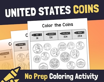 US Coin Posters K 1st 2nd Grade United States Coins - Etsy