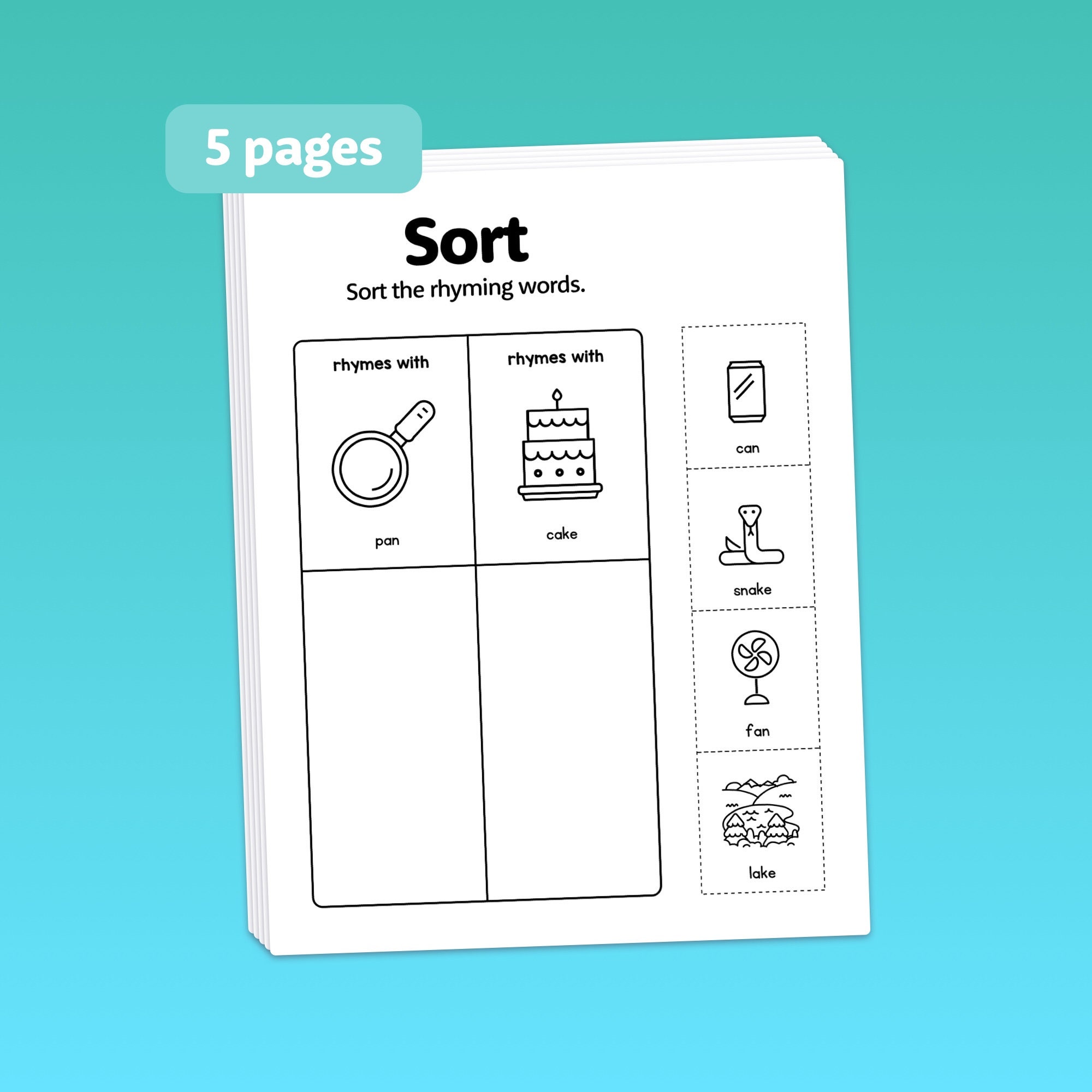 Rhyming Words Worksheets | Kindergarten Rhyming & Phonemic Awareness ...