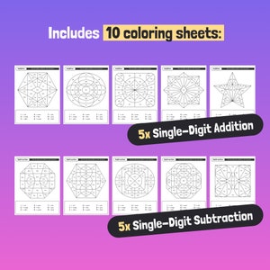 Addition & Subtraction Coloring Pages | Kindergarten and 1st Grade ...