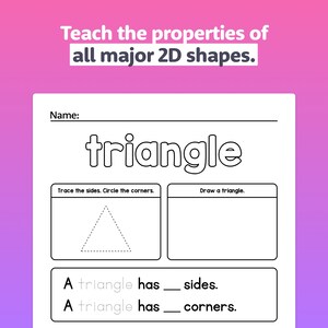 Properties of 2D Shapes Worksheets | Kindergarten 2D Shapes, 1st Grade ...