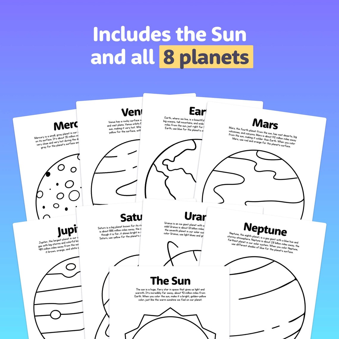 Solar System Coloring Pages | Planets and the Kuiper Belt Posters, No ...