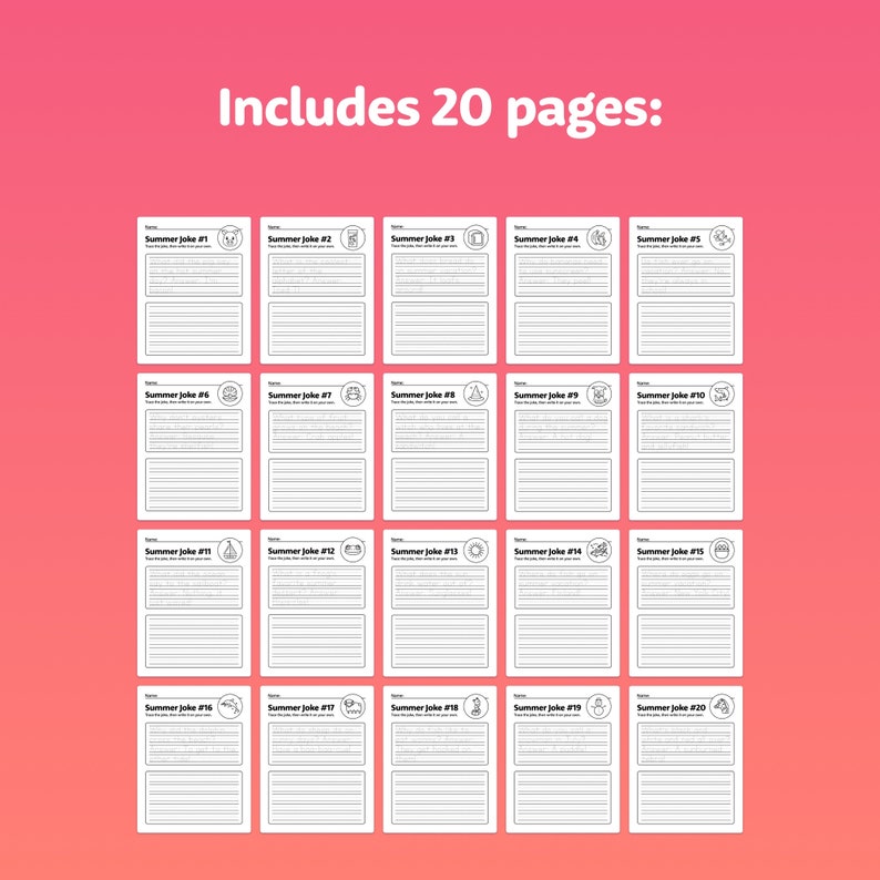 Summer Handwriting Worksheets | Kindergarten, 2nd, & 1st Grade ...