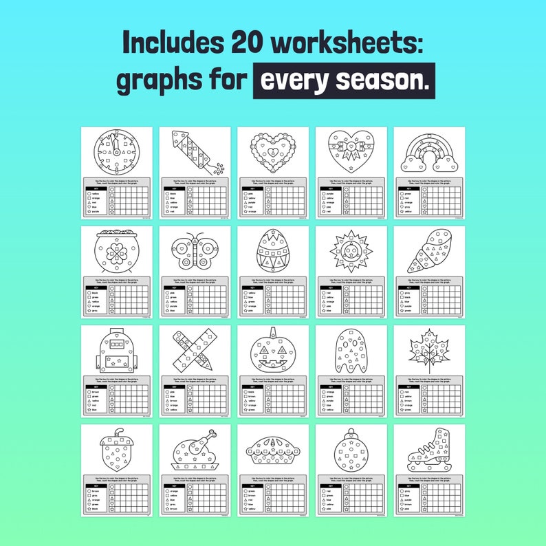 All Year Graphing Worksheets | Kindergarten & 1st Grade Graph by ...