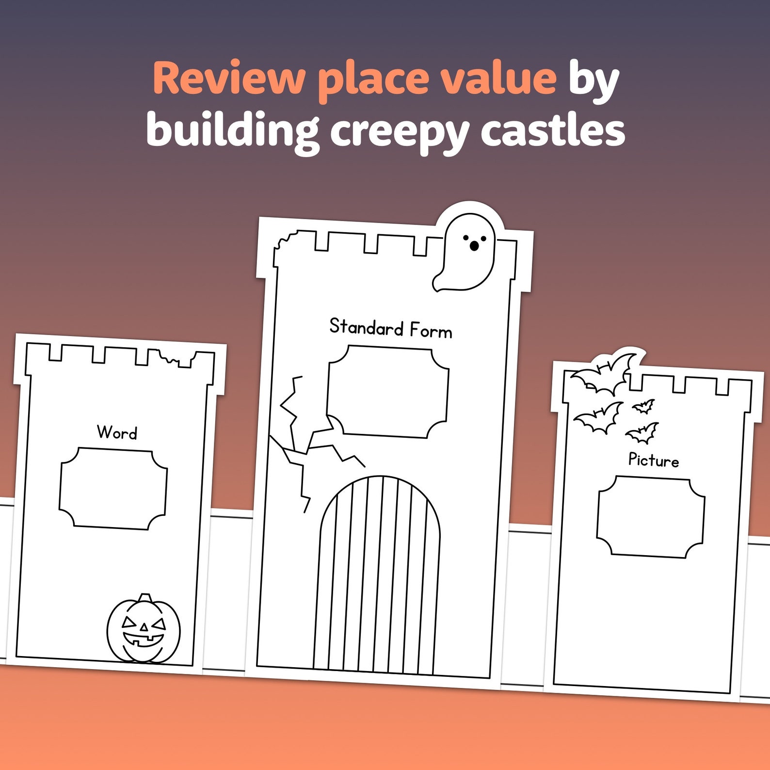 Halloween Place Value Craft | 1st, 2nd, 3rd Grade Halloween Math Craft ...