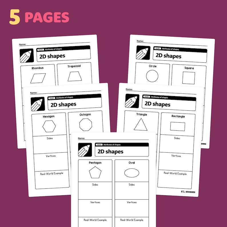 Defining & Non-defining Attributes of Shapes Worksheets | 1st Grade ...