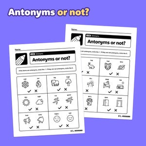 Antonyms Worksheets & Centers | Kindergarten Vocabulary (opposites ...