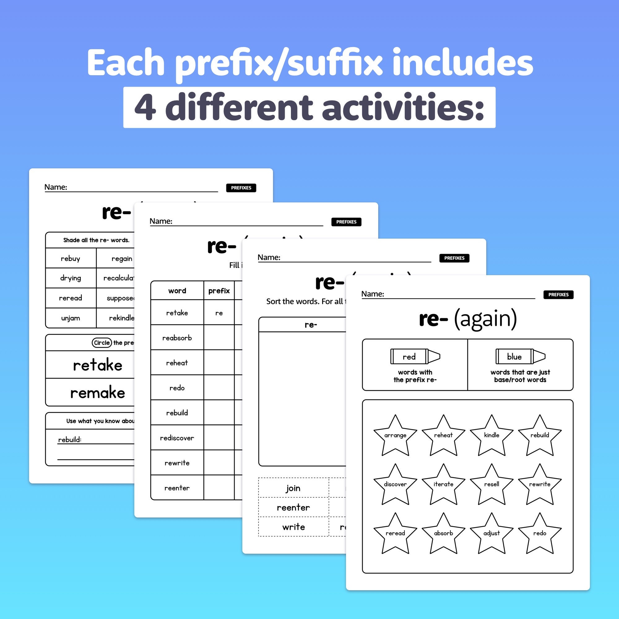 2nd & 3rd Grade Prefixes and Suffixes Worksheets | Grammar Worksheets ...
