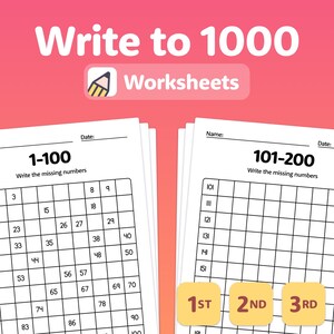 Read and Write Numbers to 1000 Worksheets | 1st & 2nd Grade Writing to ...