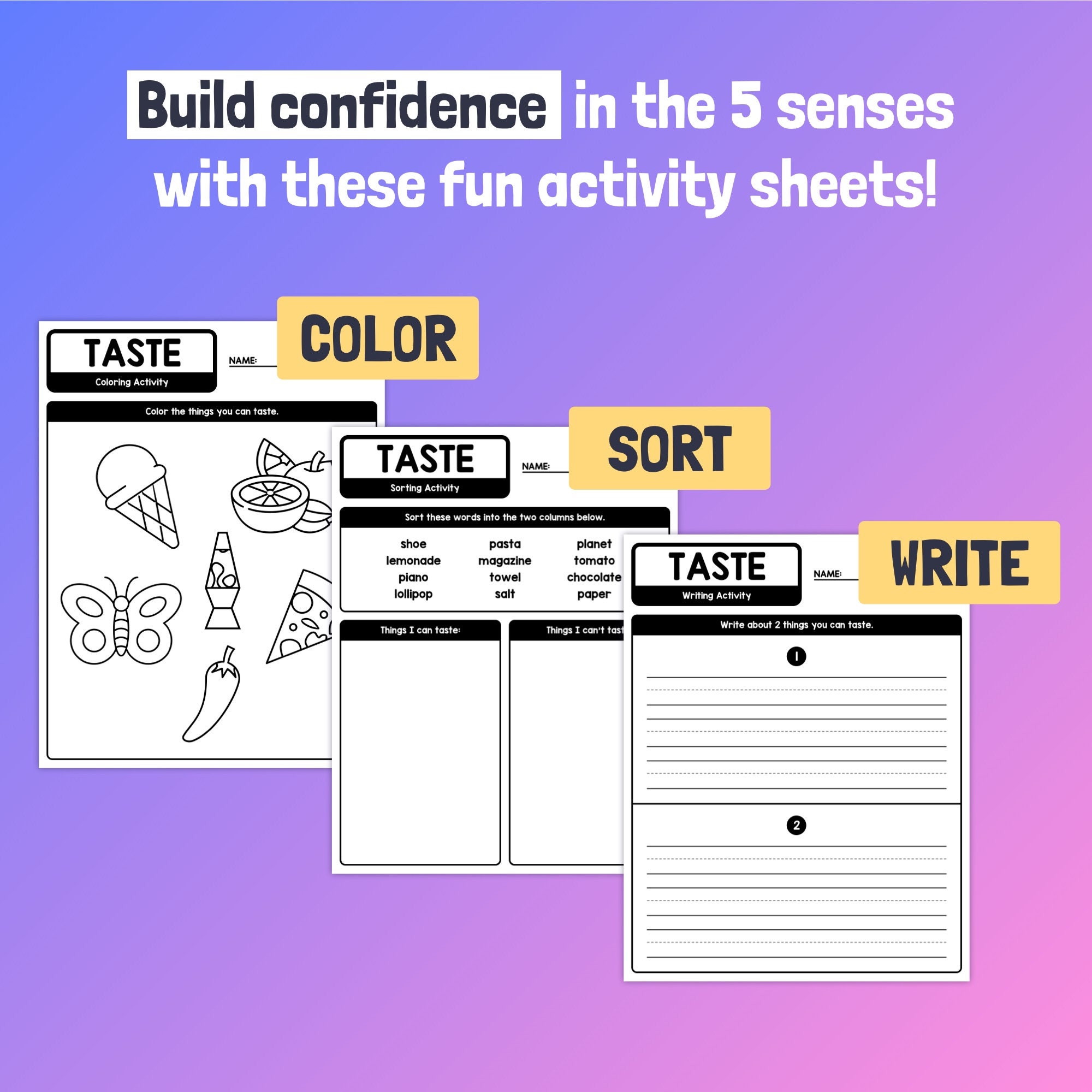 Five Senses Activities | 5 Senses Worksheet Pack, Kindergarten Science ...