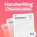 Summer Handwriting Worksheets | Kindergarten, 2nd, & 1st Grade ...