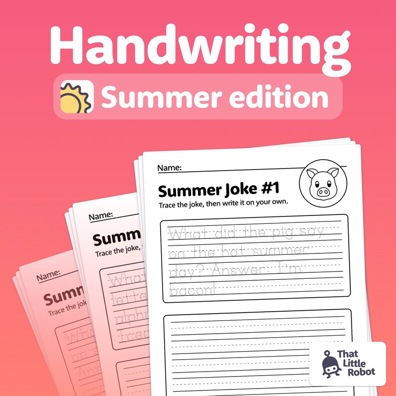 Summer Handwriting Worksheets | Kindergarten, 2nd, & 1st Grade ...