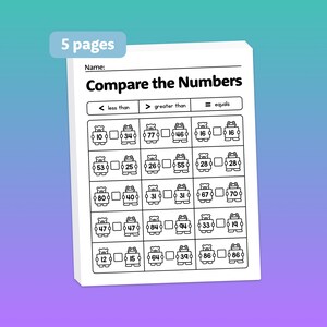 Comparing 2 Digit Numbers Worksheets | Greater Than, Less Than, & Equal ...