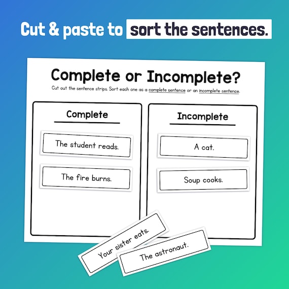 Writing Complete Sentences Worksheets 3rd Grade Free Simple Sentences