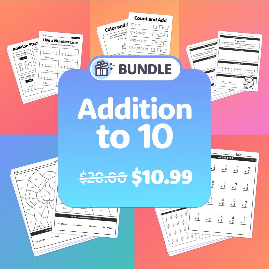 Addition to 10 Bundle | Kindergarten Addition, 1st Grade Addition ...