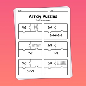 No Prep Arrays Worksheets | Multiplication and Repeated Addition ...