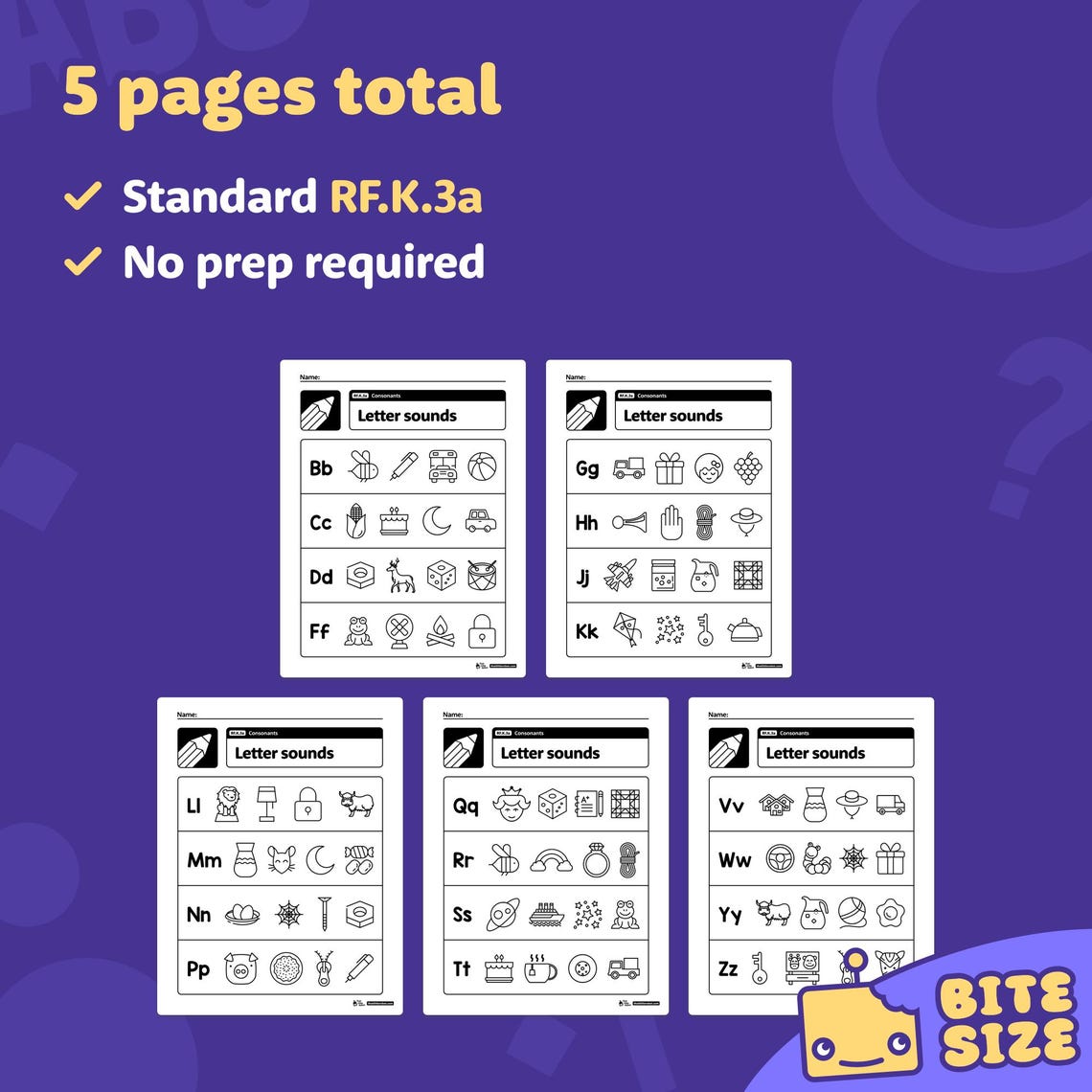 Consonants Worksheets | Kindergarten Beginning Letter Sounds Phonics ...