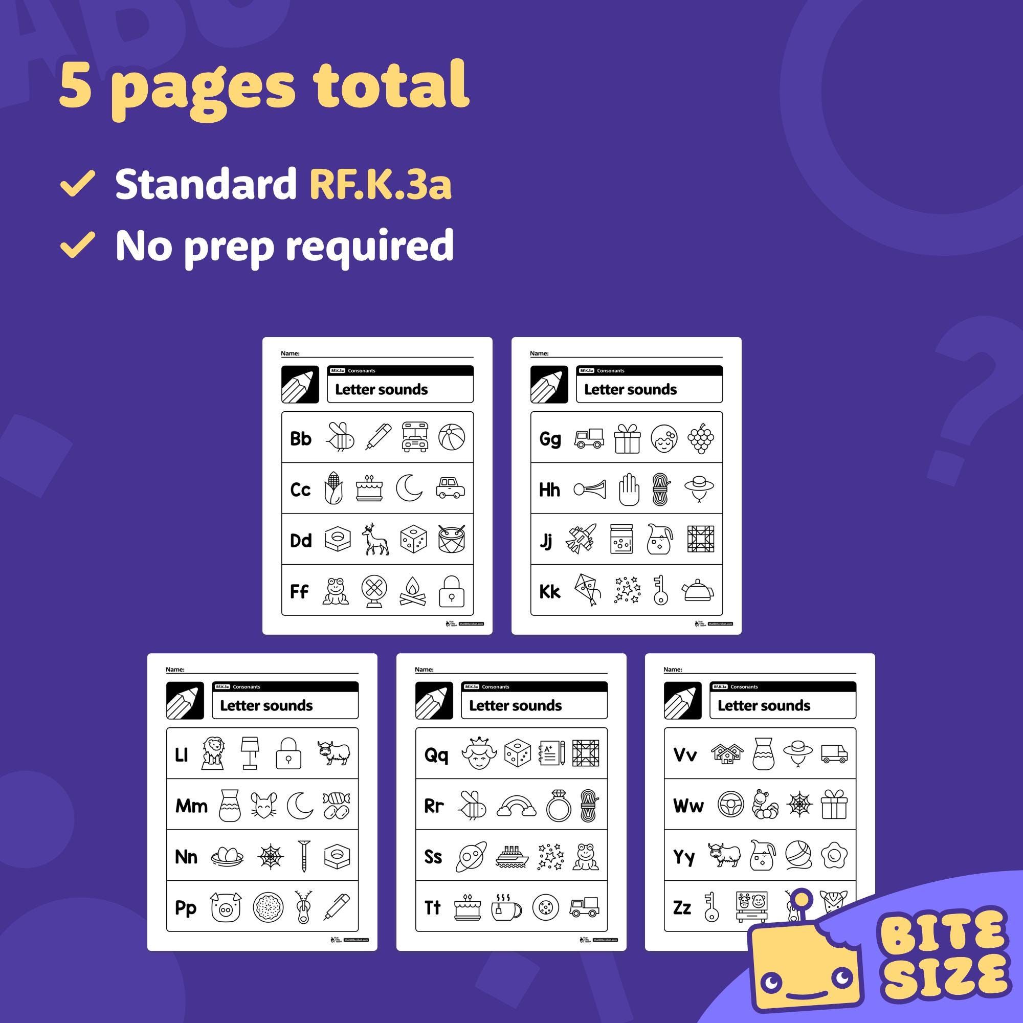 Consonants Worksheets | Kindergarten Beginning Letter Sounds Phonics ...