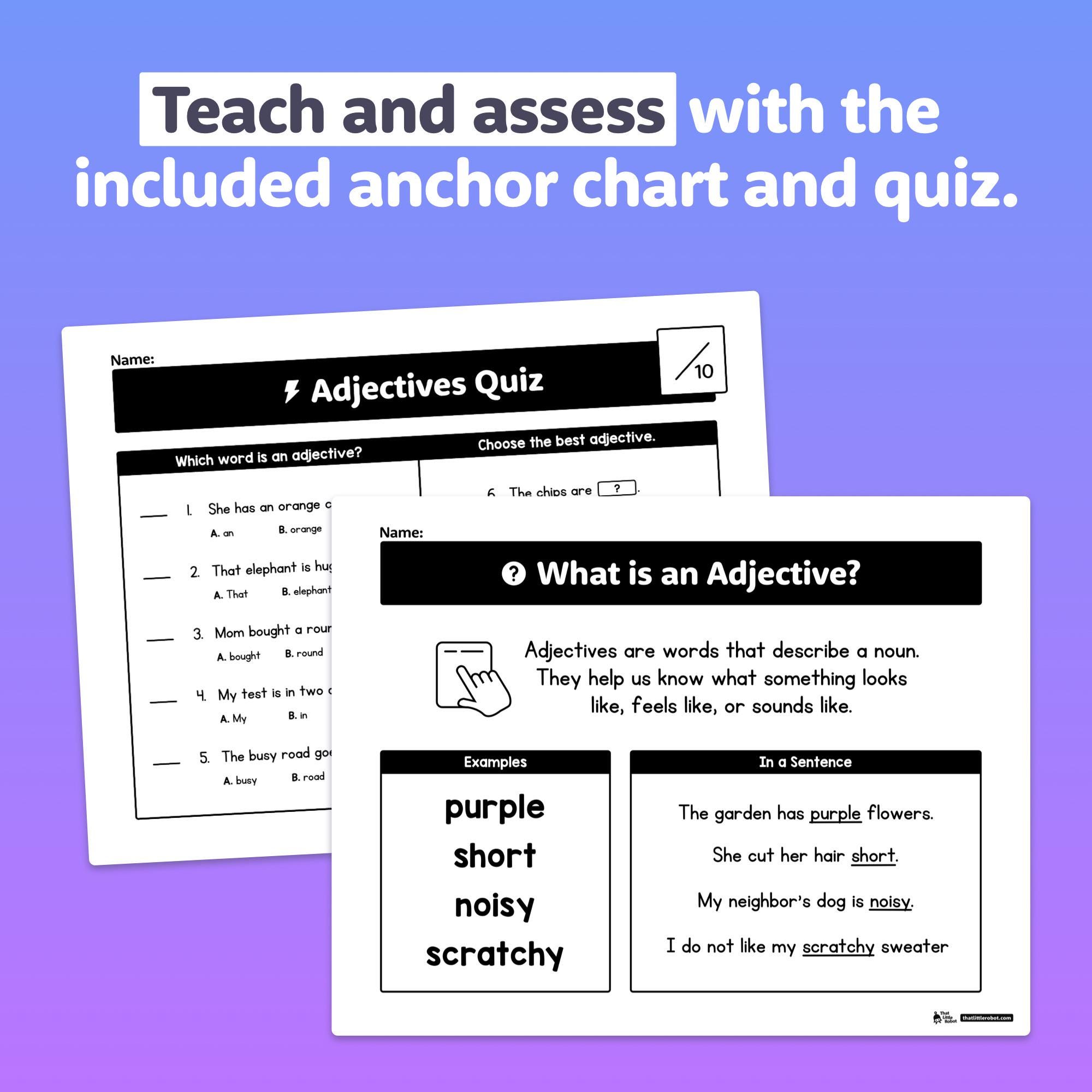 Adjectives Worksheets | 1st, 2nd, & 3rd Grade Grammar Activities ...