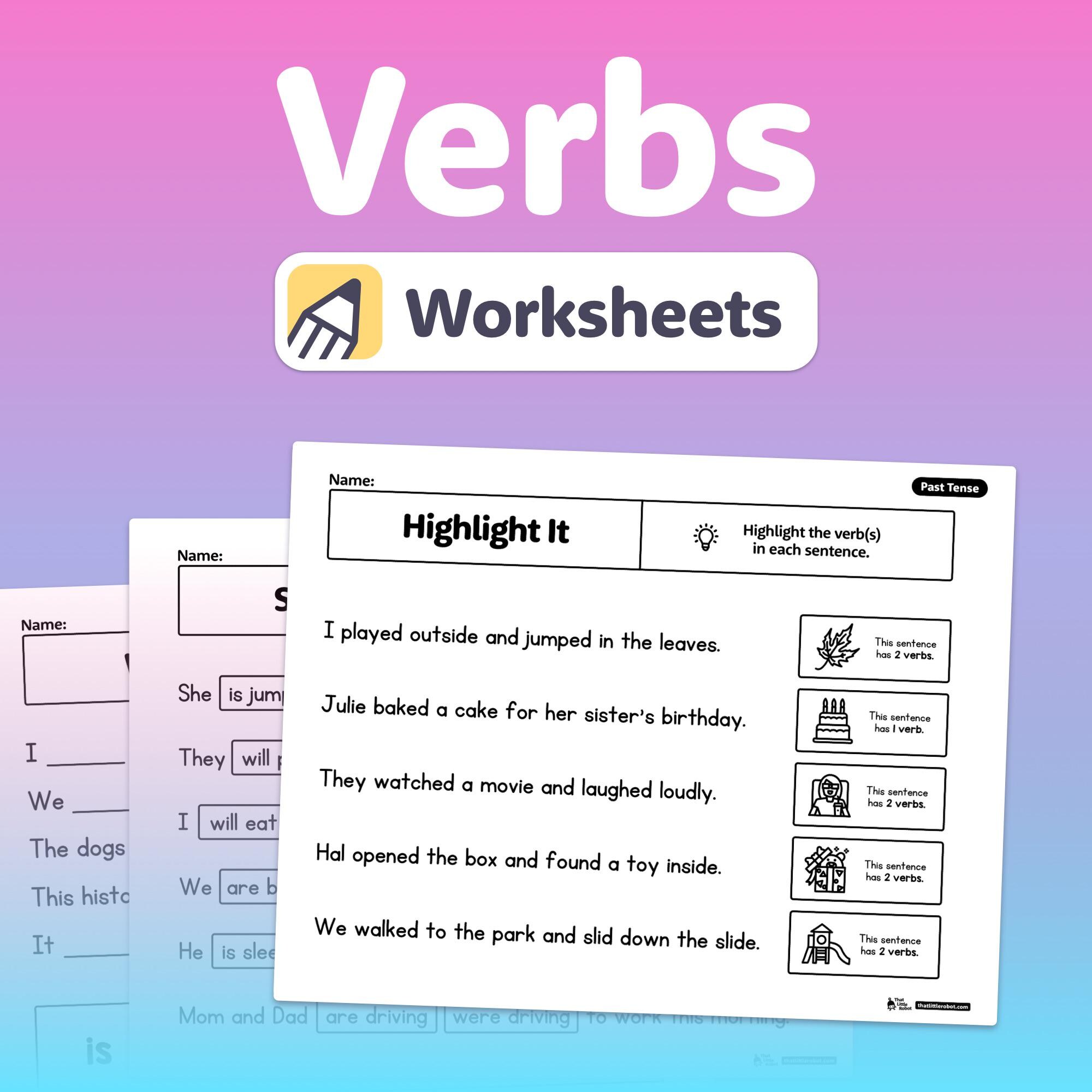 Verbs Worksheets | 1st, 2nd, & 3rd Grade Grammar Activities | Types ...