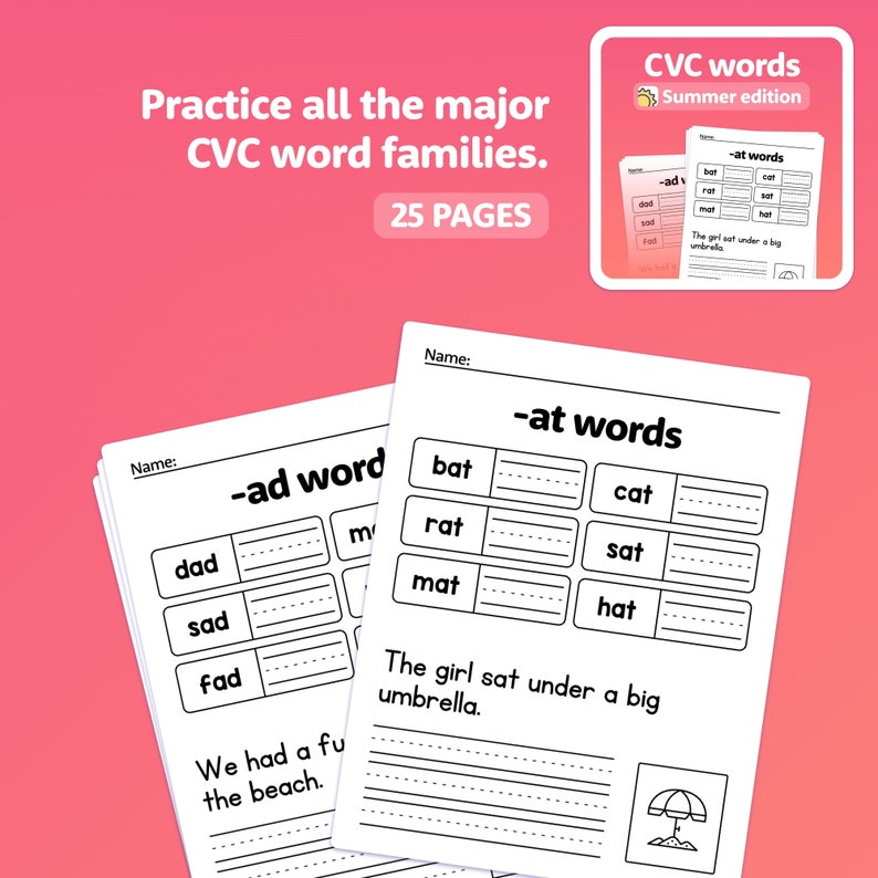 1st Grade Summer Literacy Review First Grade Summer Packet Summer ELA ...