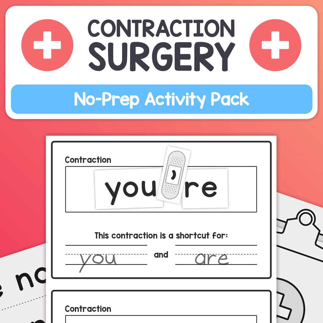 Contraction Surgery | 1st, 2nd, 3rd Grade ELA / English Contractions ...