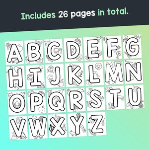 Alphabet Posters | Pre-k & Kindergarten Alphabet Coloring Sheets ...