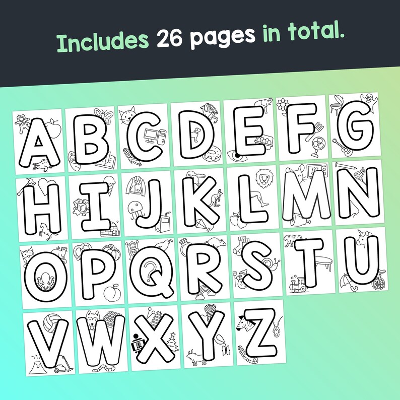Alphabet Posters | Pre-k & Kindergarten Alphabet Coloring Sheets ...