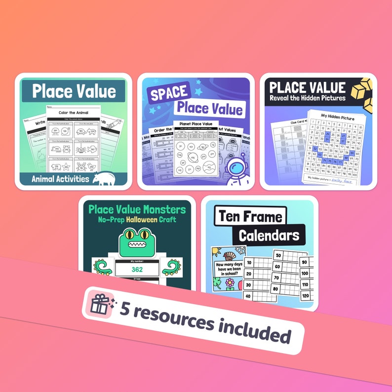 No Prep Place Value Bundle | 1st, 3rd, 2nd Grade Place Value Worksheets ...