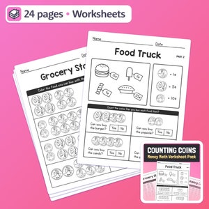 Money Math Bundle | Kindergarten, 1st, 2nd Grade US Coin Worksheets ...