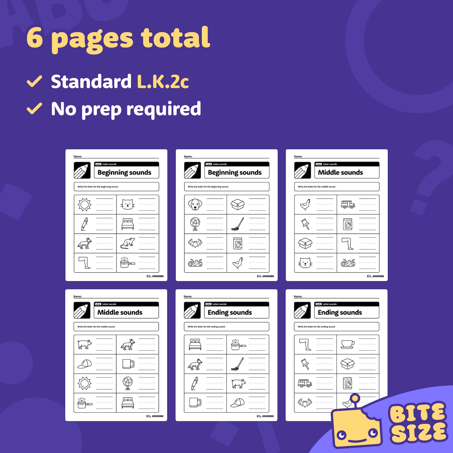 Letter Sounds Worksheets & Centers | Kindergarten Phonics: Beginning ...