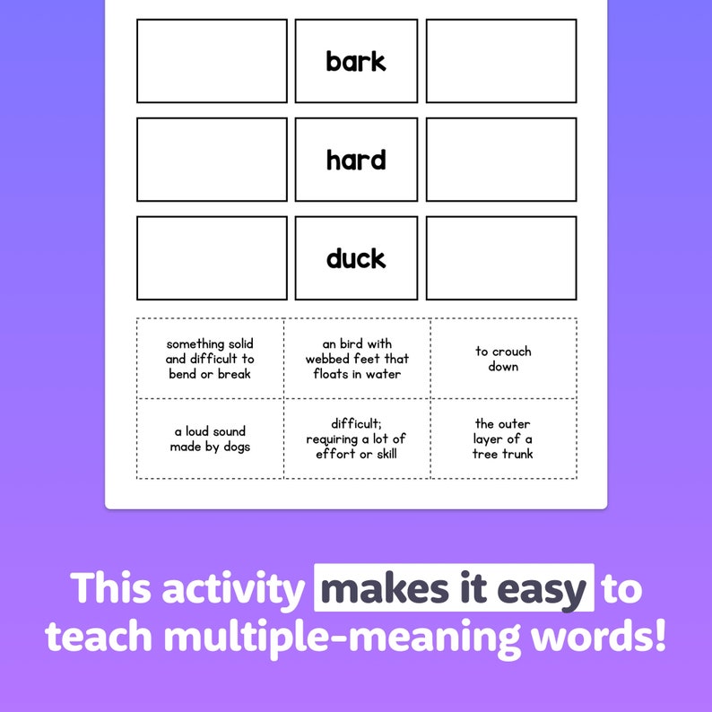 Multiple Meaning Words Worksheets | 1st, 2nd & 3rd Grade Homonyms ...