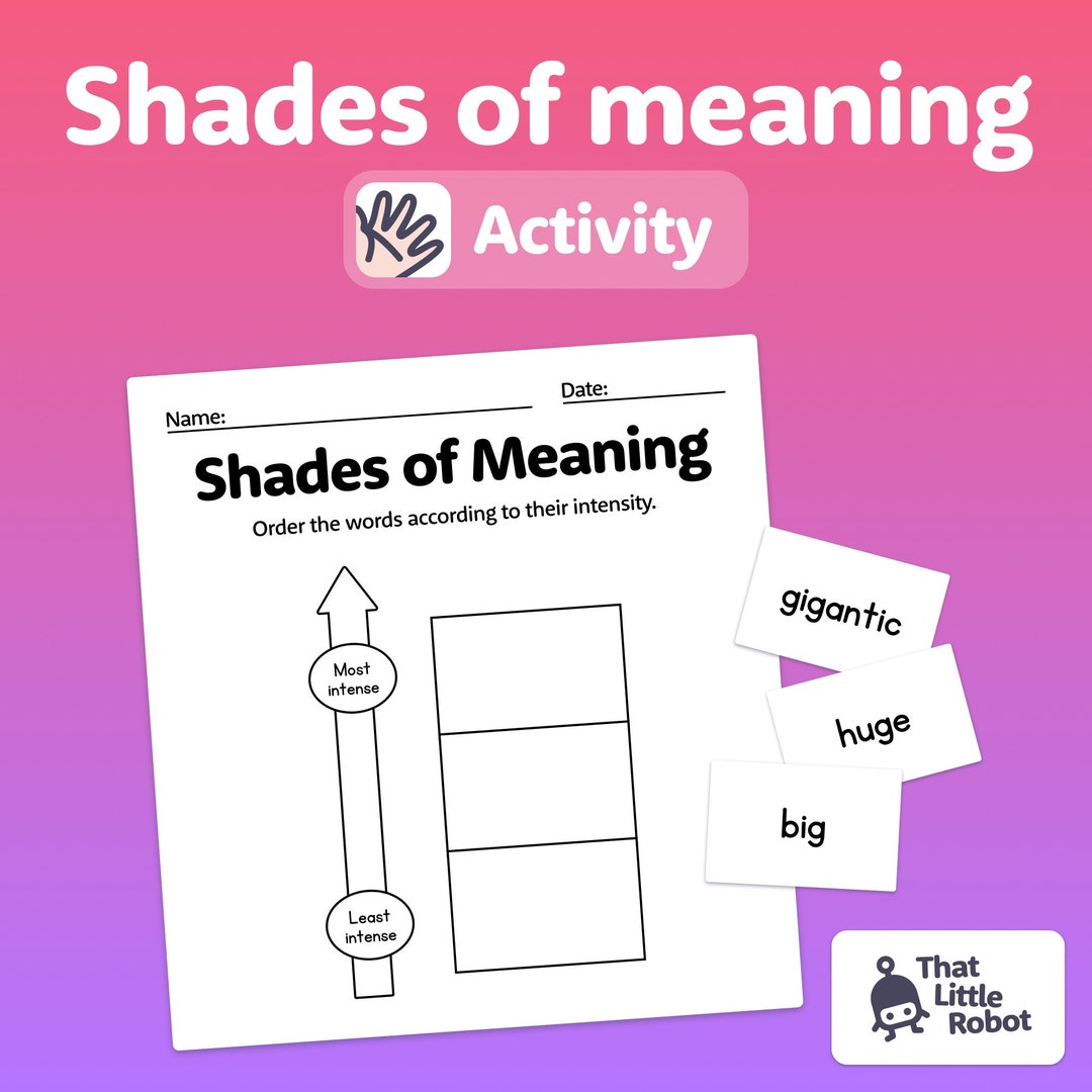Shades of Meaning Activity | 1st & 2nd Grade Synonyms Literacy Center ...