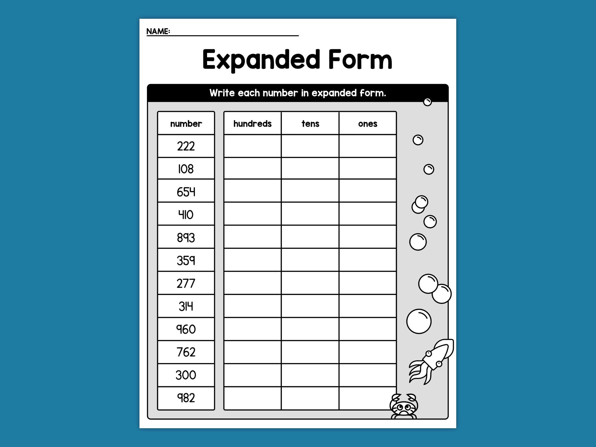 No Prep Spring Place Value Worksheets 1st, 3rd, 2nd Grade Spring Math ...