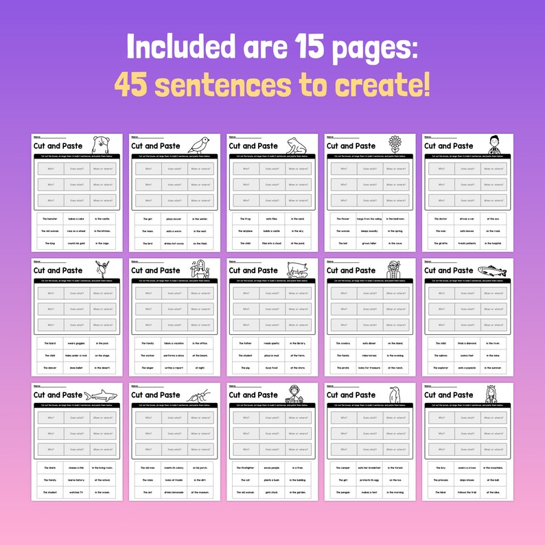 Super Sentence Writing Worksheets | Kindergarten, 1st, 2nd Grade ...