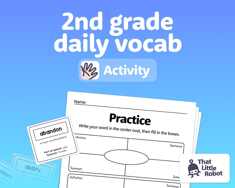 2nd Grade Vocabulary 2nd Grade Daily Vocab Word of the Day - Etsy