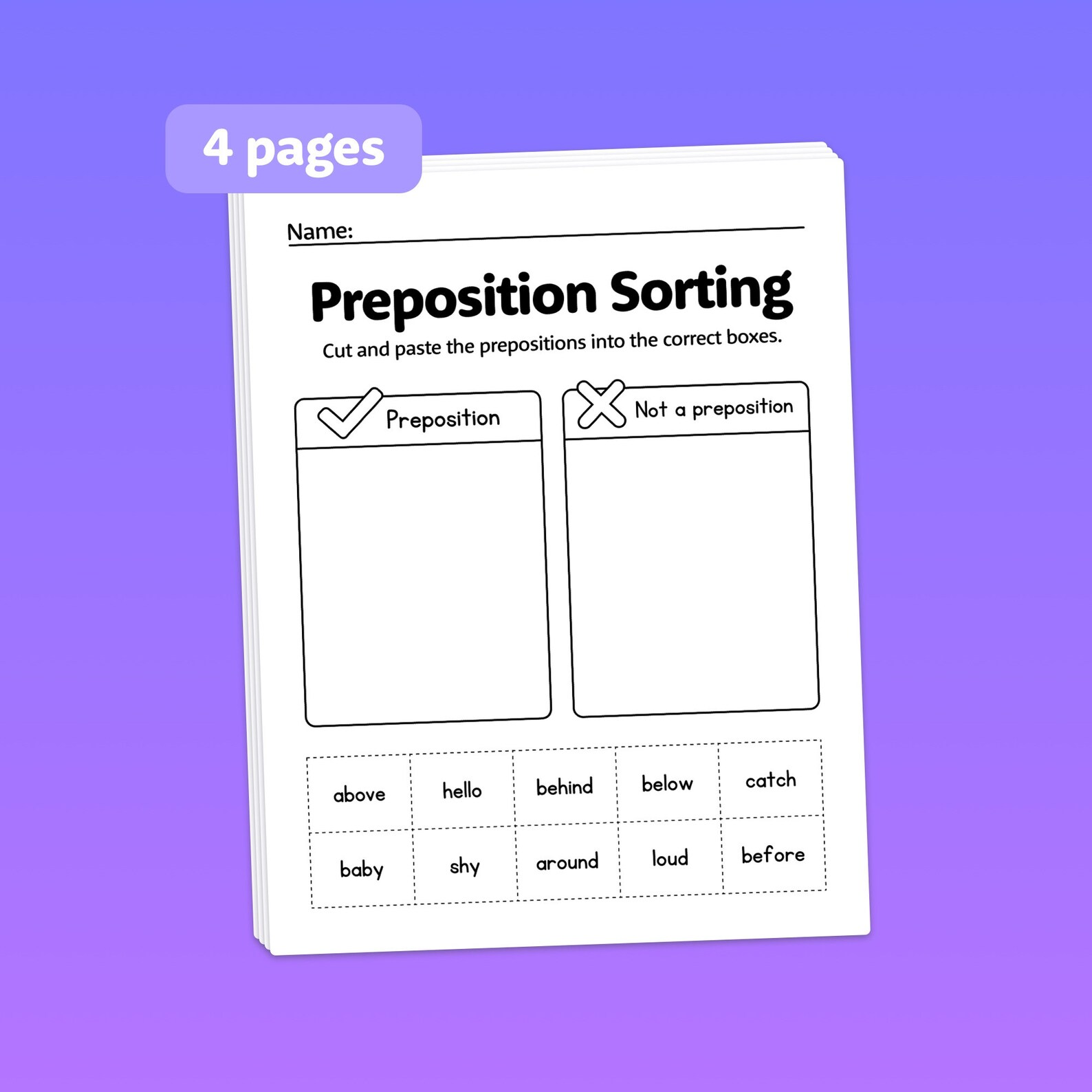 Beginner Prepositions Practice 1st & 2nd Grade Preposition Worksheets ...
