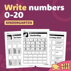 Write Numbers 0-20 Worksheets | Kindergarten Math Centers, Teen Number ...