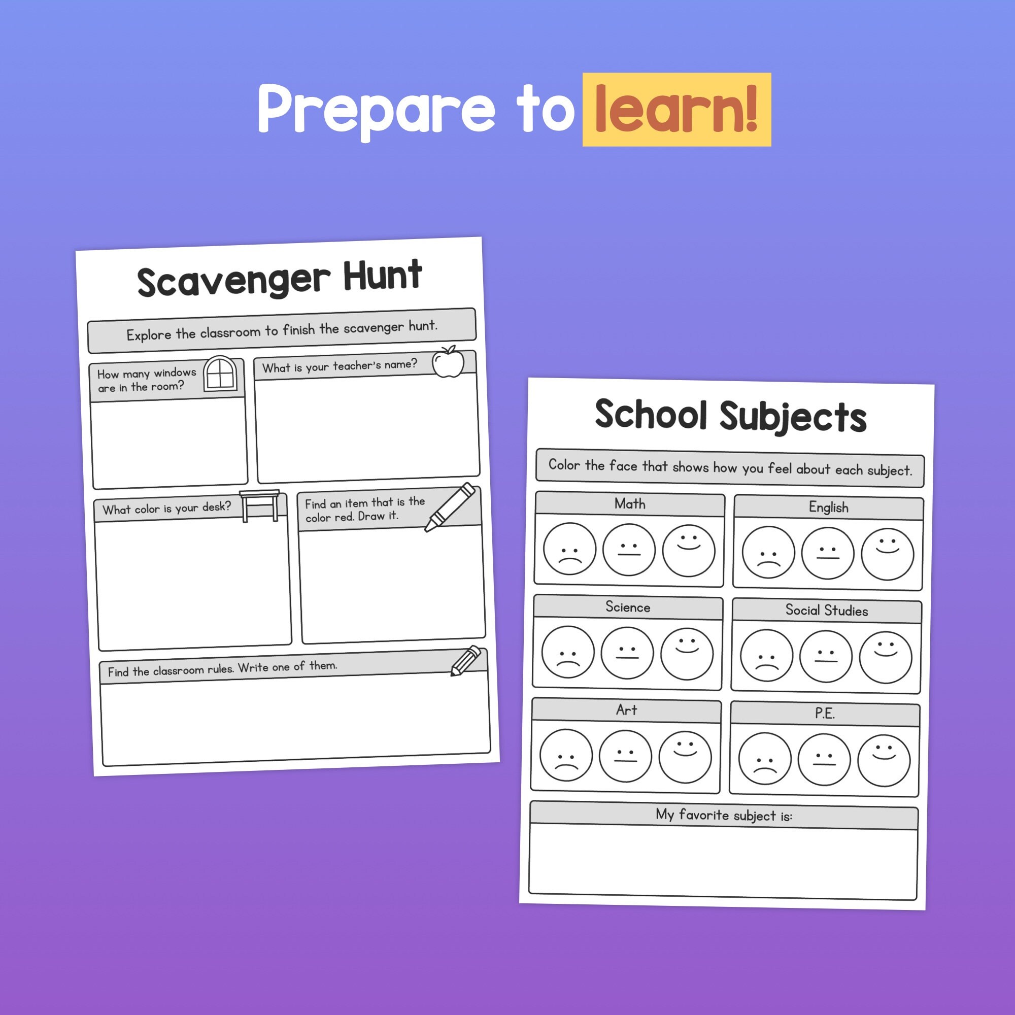 First Grade Icebreaker Activities – NO PREP First Week of School Ice ...