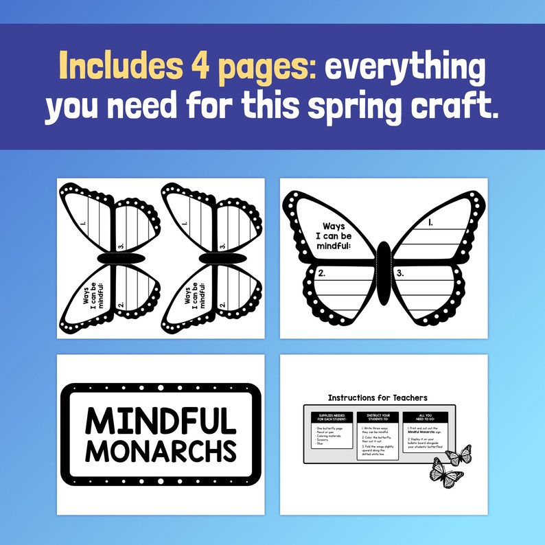 Spring Bulletin Board Mindfulness Craft 2nd, 3rd, 4th Grade Classroom ...
