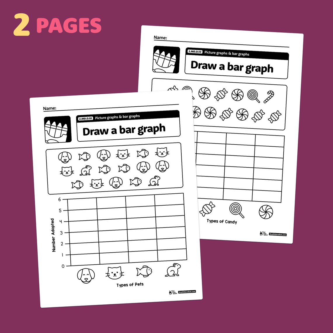 Picture Graphs & Bar Graphs Worksheets | 2nd Grade Graphing and ...