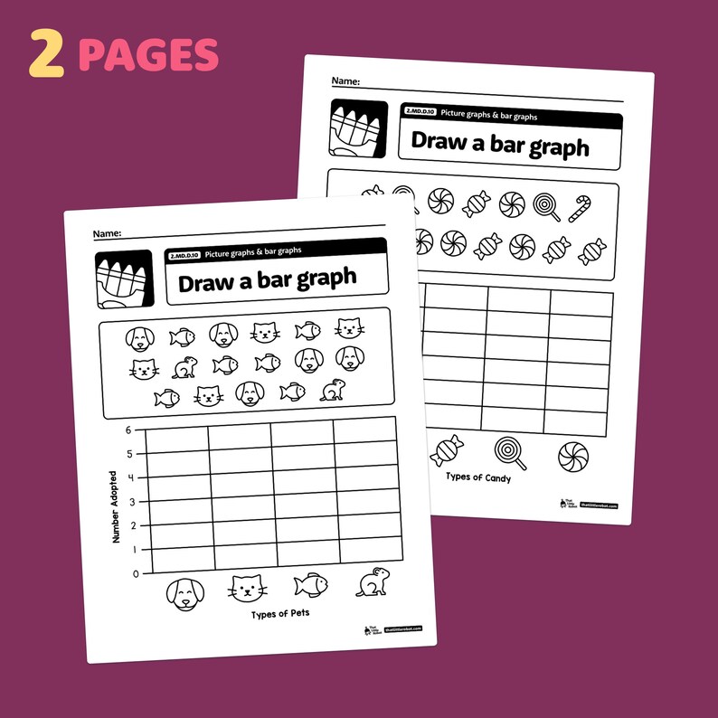 Picture Graphs & Bar Graphs Worksheets | 2nd Grade Graphing and ...