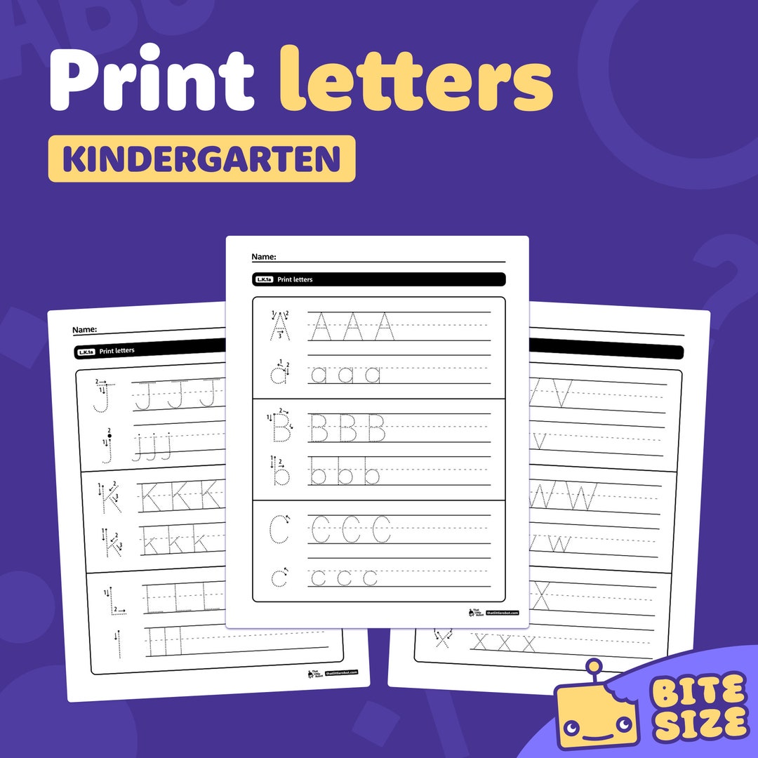 Print Letters Worksheets | Kindergarten ELA Alphabet Tracing ...