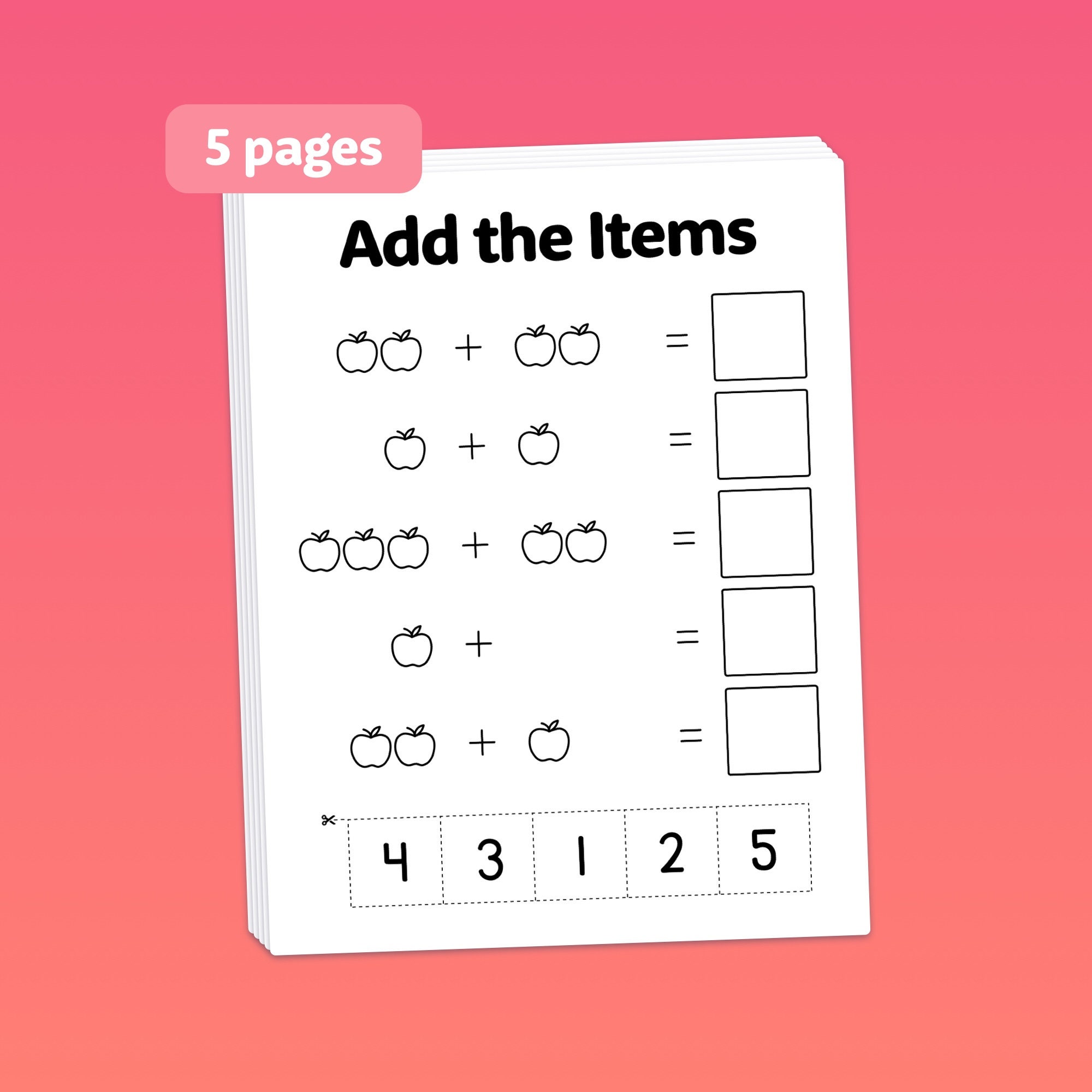 Addition Within 5 Worksheets Kindergarten Addition Worksheets, Pre-k ...