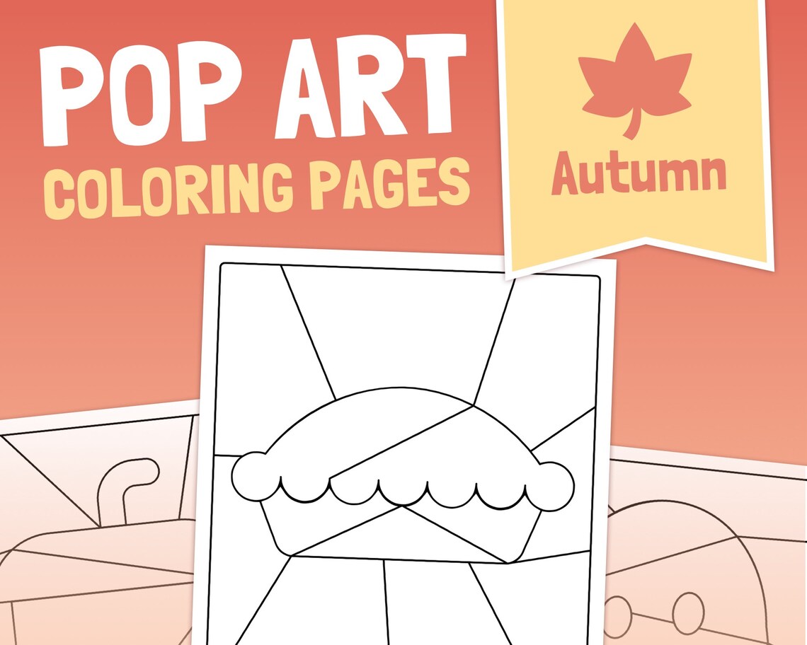 Pop Art Fall Coloring Pages Autumn Coloring Sheets Fall - Etsy