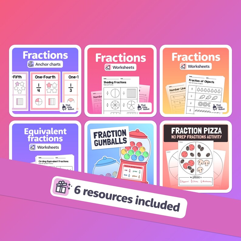 No Prep Fractions Bundle | 2nd, 4th, 3rd Grade Fraction Activities ...